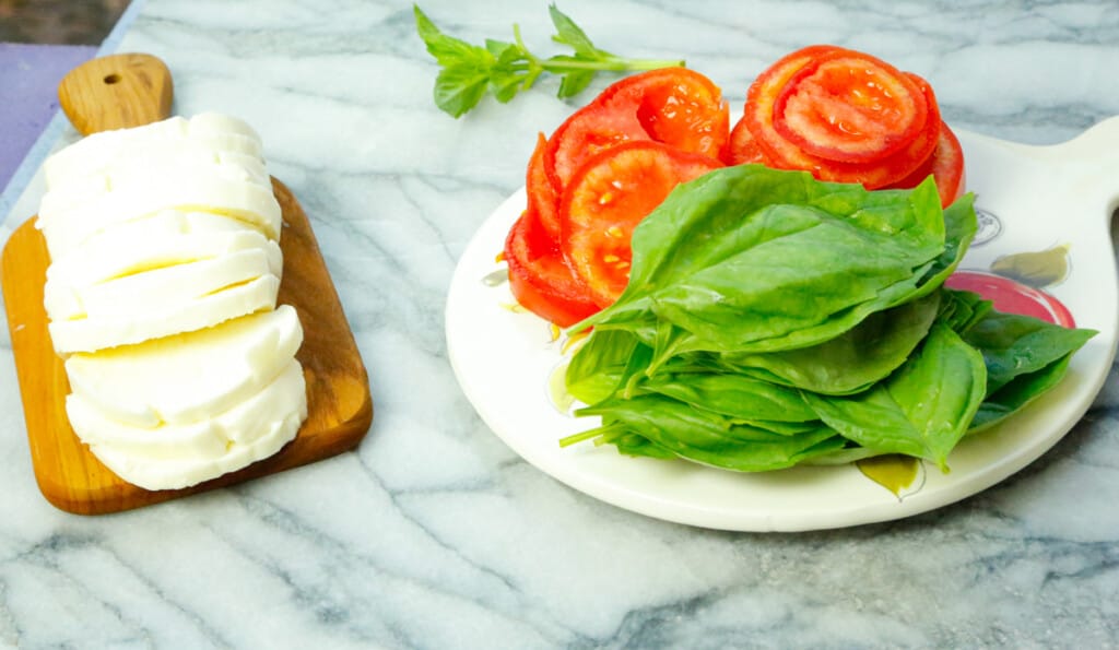 Candy Cane Caprese Salad - Fitty Foodlicious