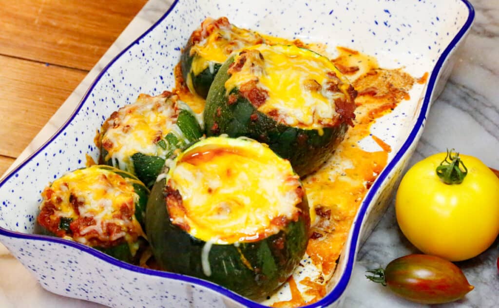 8-Ball Zucchini Stuffed Eight Ball Ground Beef Recipe - Fitty Foodlicious