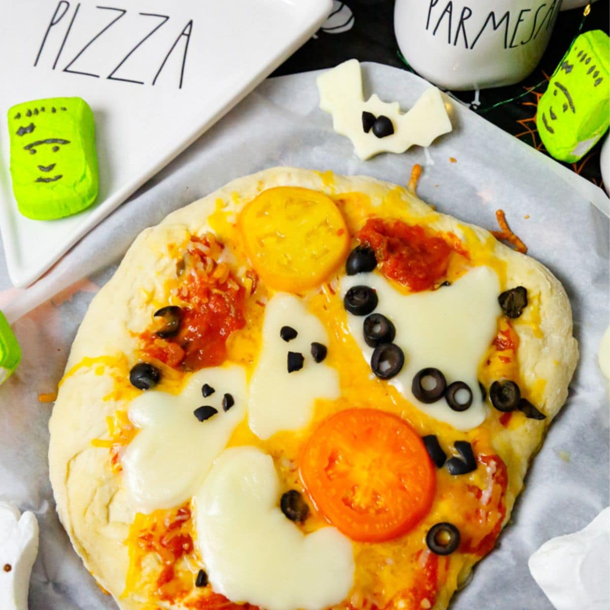 Spooky Pizza | Fun Easy Halloween Ghost Recipe - Fitty Foodlicious