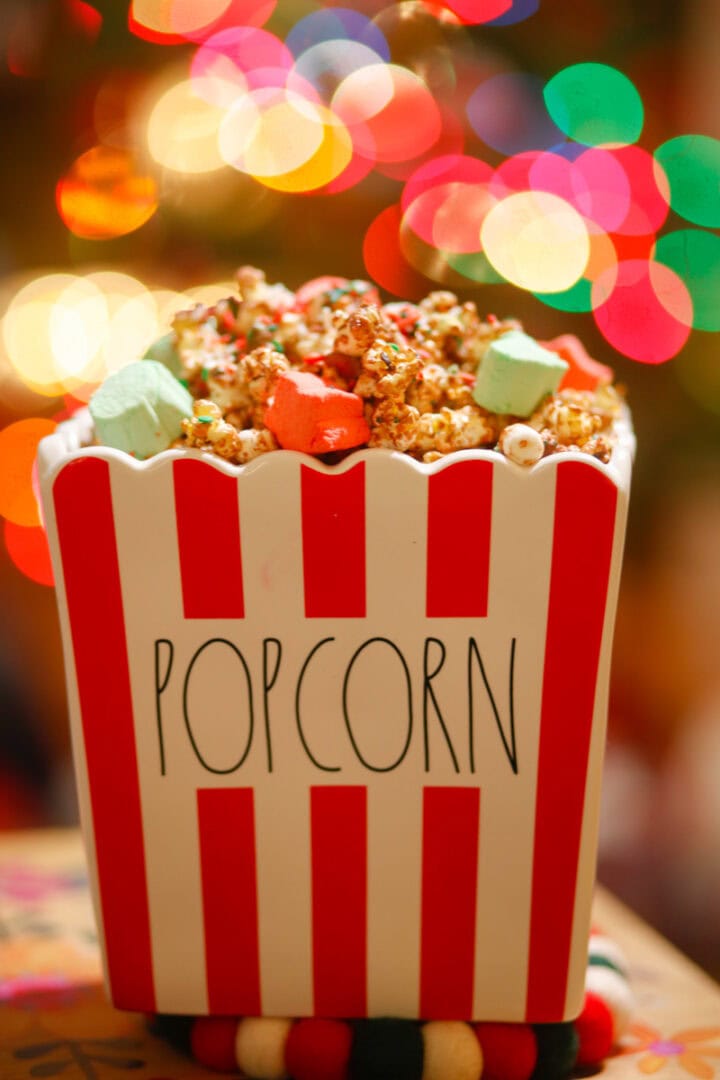 Easy Christmas Popcorn | Festive Holiday Snack Treat - Fitty Foodlicious